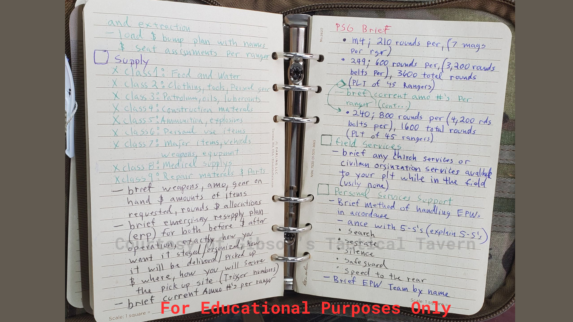Ranger Student's Field Reference/Status Cards - Video EXCLUSIVE ...